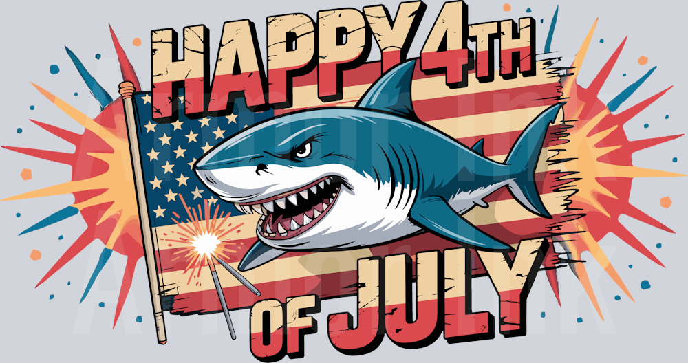 4th Of July Shark Armor Ink
