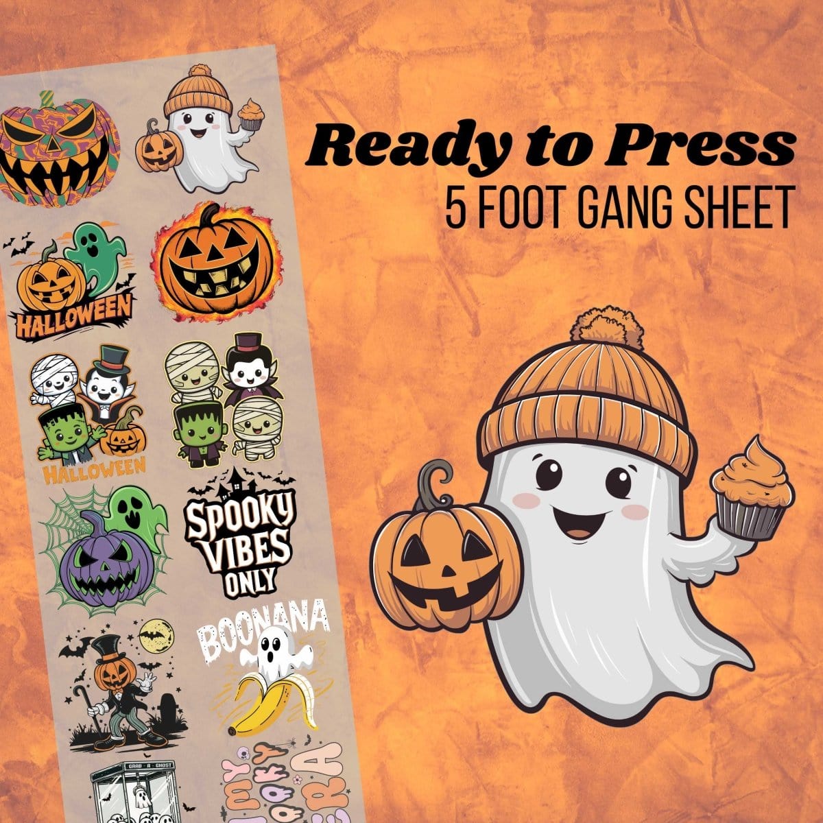 Halloween Pre-made 5 Foot (22x60) DTF Gang Sheet Armor Ink