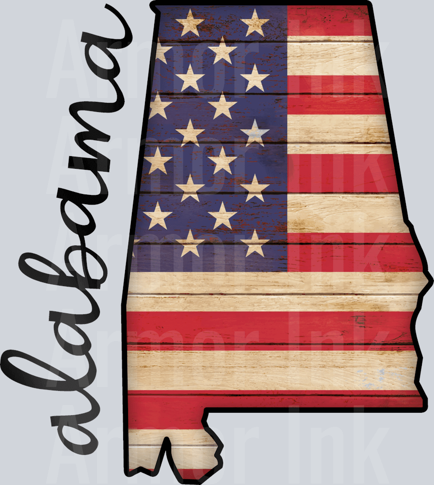 Alabama American Flag DTF Transfer | Ready-To-Press