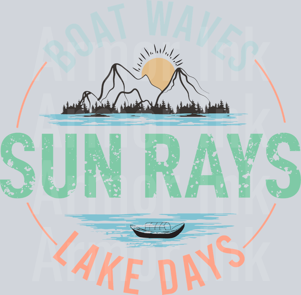 Boat Waves Sun Rays Lake Days Armor Ink