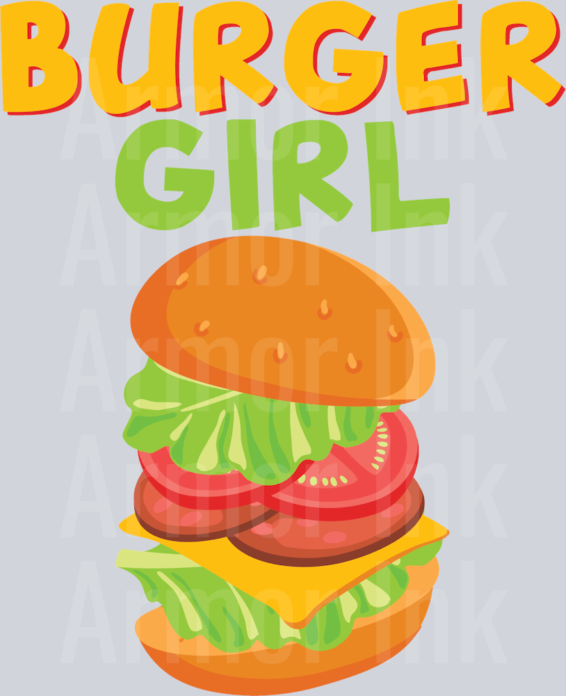 Burger Girl DTF Transfer | Ready-To-Press
