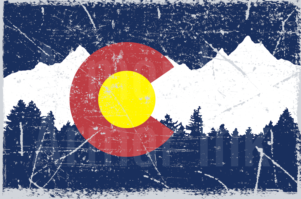 Colorado Flag Distressed Armor Ink