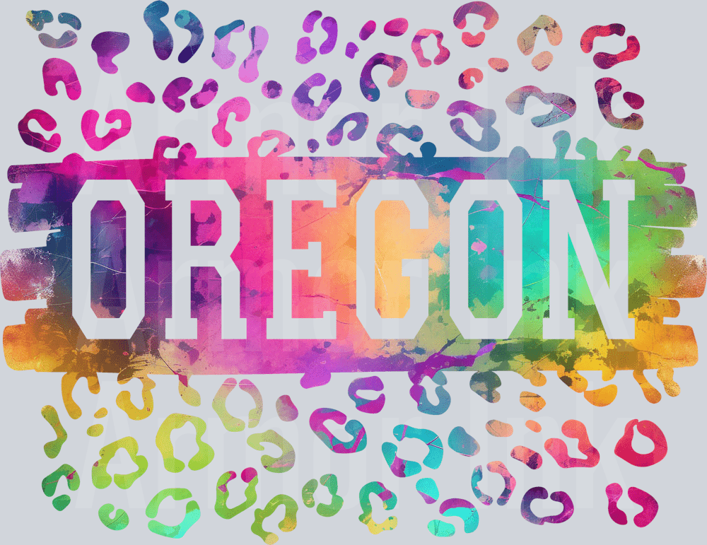 Oregon Leopard Colorsplash DTF Transfer | Ready-To-Press