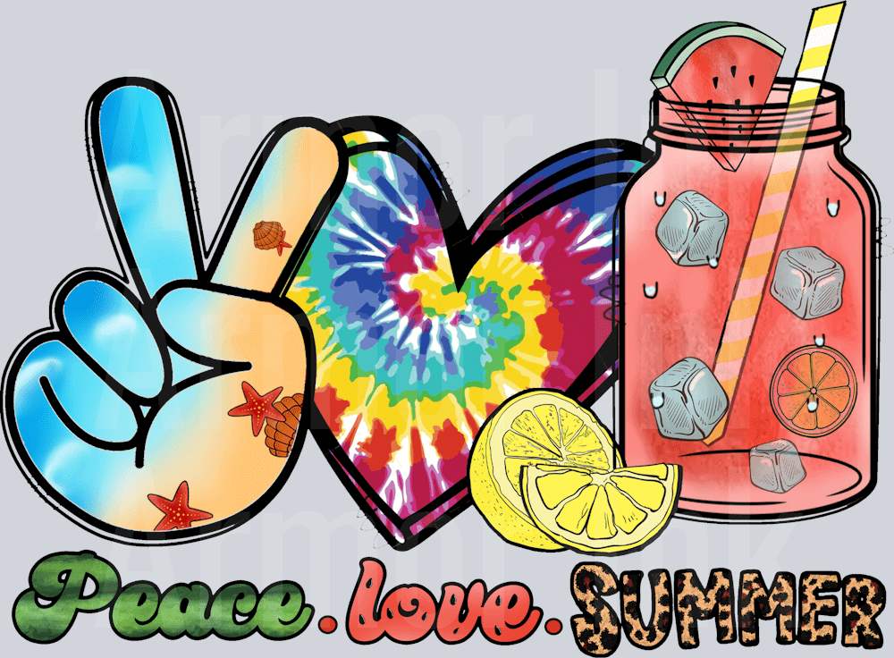 Peace Love Summer DTF Transfer | Ready-To-Press