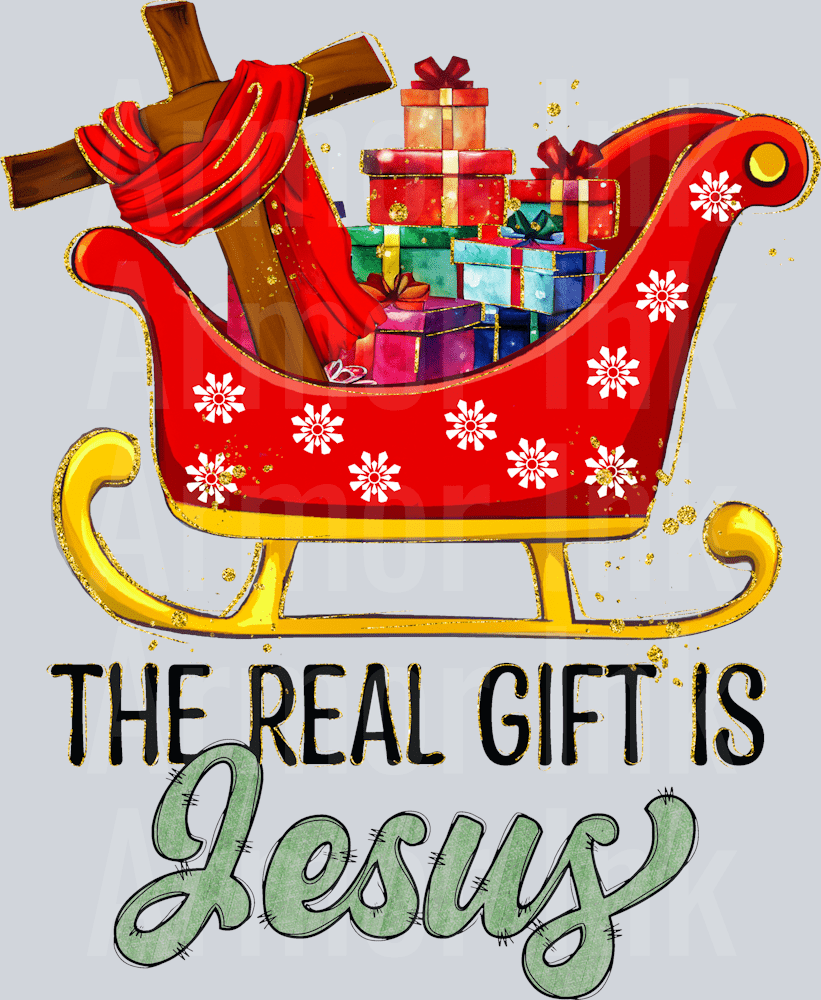 The Real Gift Is Jesus DTF Transfer | Ready-To-Press
