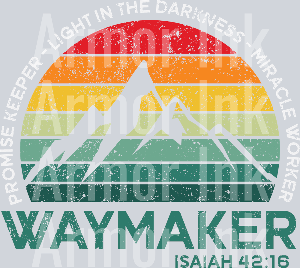 Waymaker Mountain Retro DTF Transfer | Ready-To-Press