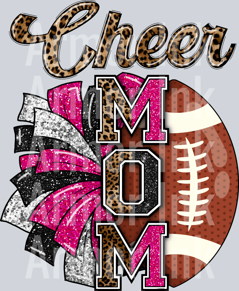 Cheer Football Pink Black Armor Ink