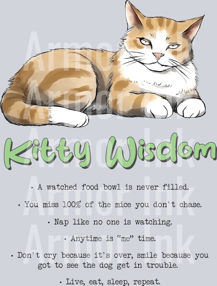 Kitty Wisdom DTF Transfer | Ready-To-Press