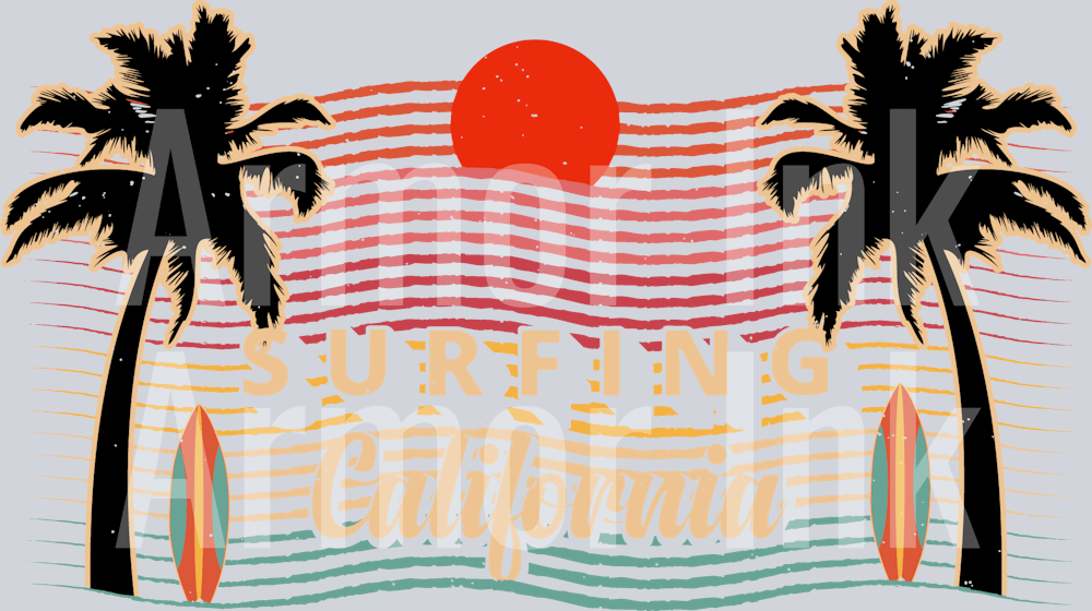 Surfing California Sunset Armor Ink