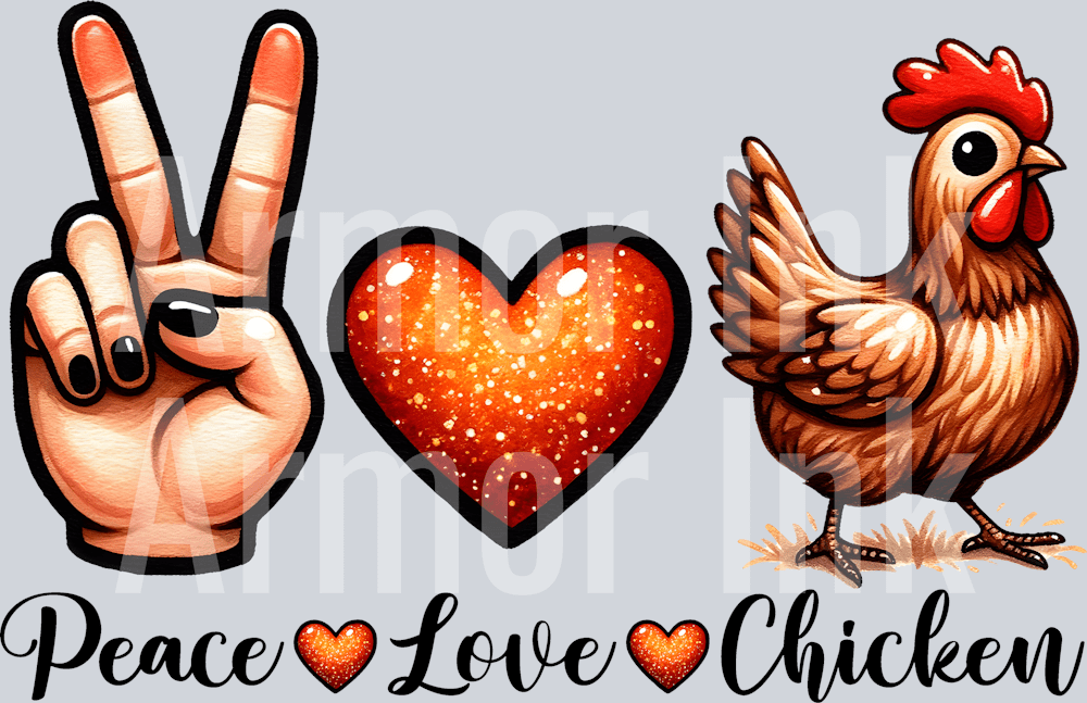 Peace Love Chicken Armor Ink