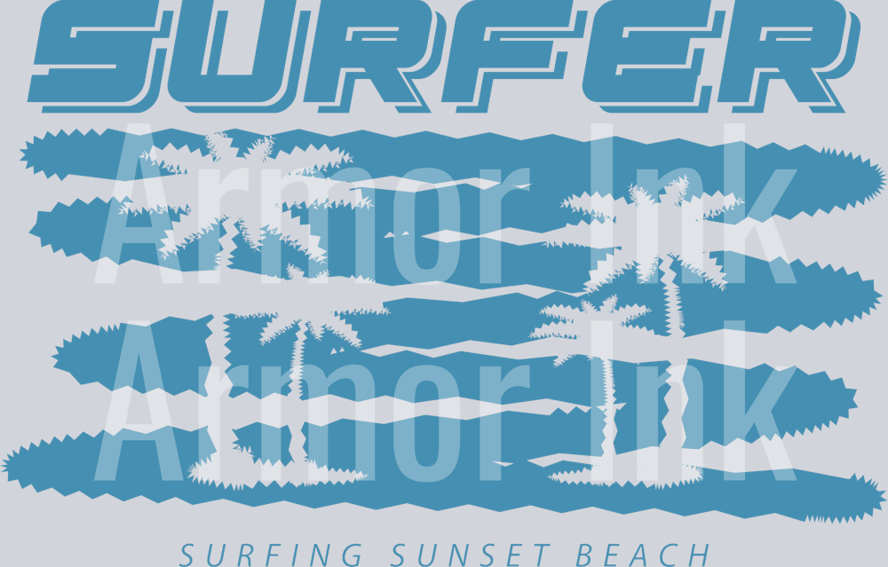 Surfer Surfing Sunset Beach Armor Ink