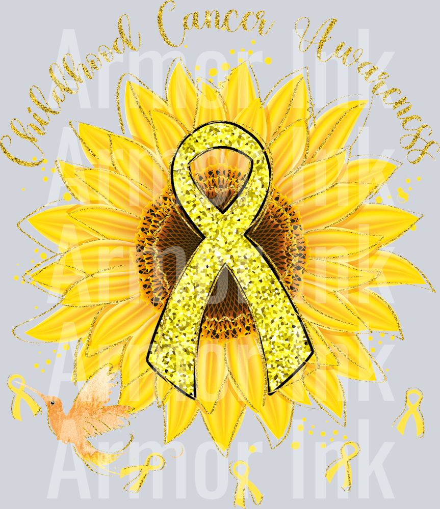 Gold Sunflower Cancer Awareness Armor Ink
